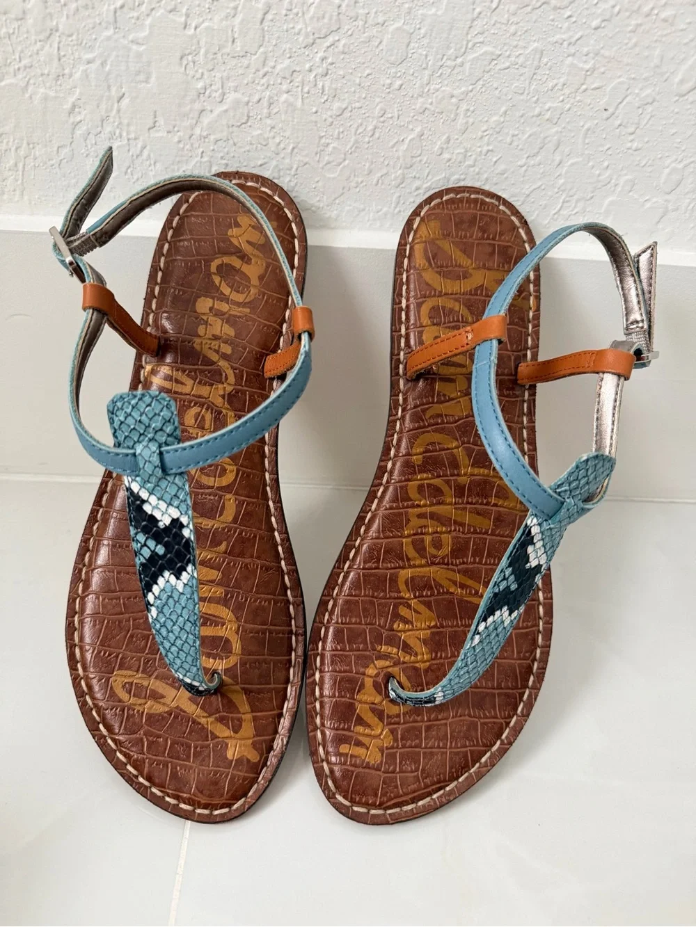 Sam Edelman | Shoes | Sam Edelman Gigi Thong Sandal Sage Snake Print 85 ...